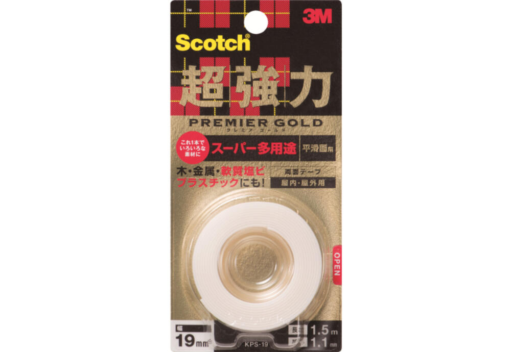 KPS-19 超強力両面テープ プレミアムゴールド スーパー多用途 19×1.5M | イオン九州オンライン