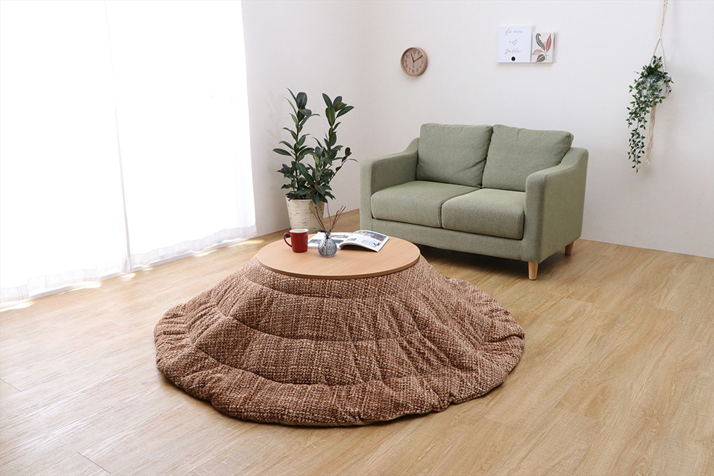 こたつ布団 円形 無地調 ノート ベージュ 約200Rcm【10日~2週間後のお